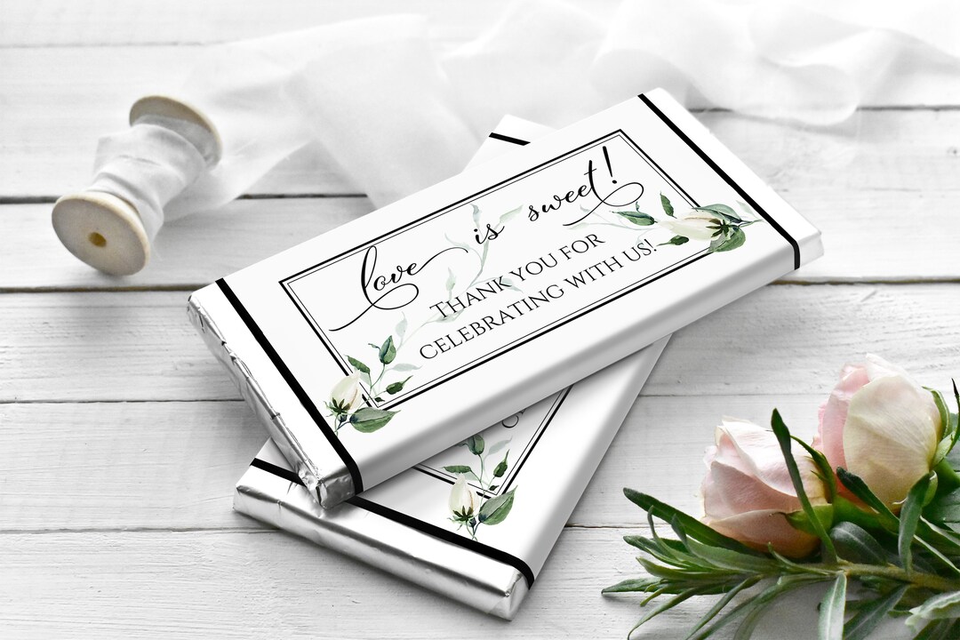 Anniversary Chocolate Bar Covers, Bridal Shower Chocolate Bar Labels ...