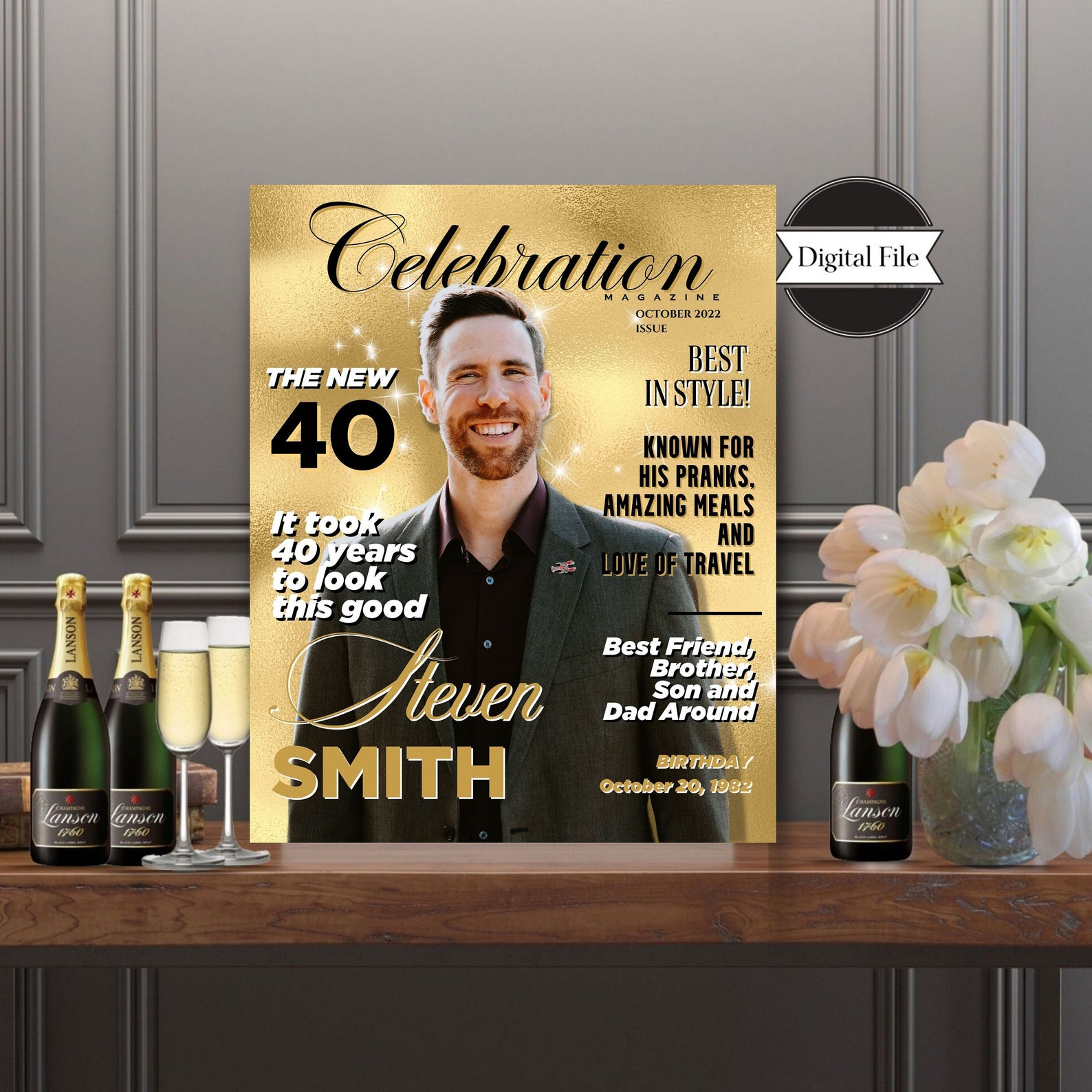 Personalized Photo Magazine Style Poster Printable Entrance - Etsy