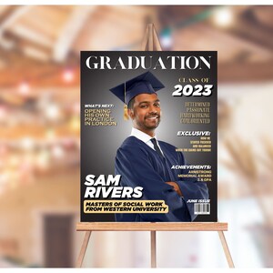 Personalized Graduation Magazine Style Photo Poster, College University ...