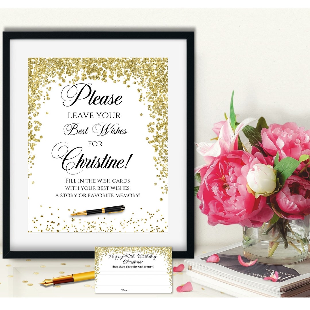 Personalized Wish Card or Signature Print Please Sign Poster - Etsy