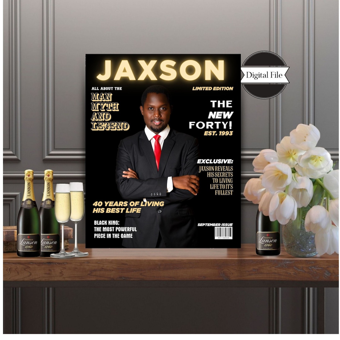 Personalized Birthday Magazine Photo Poster Printable - Etsy