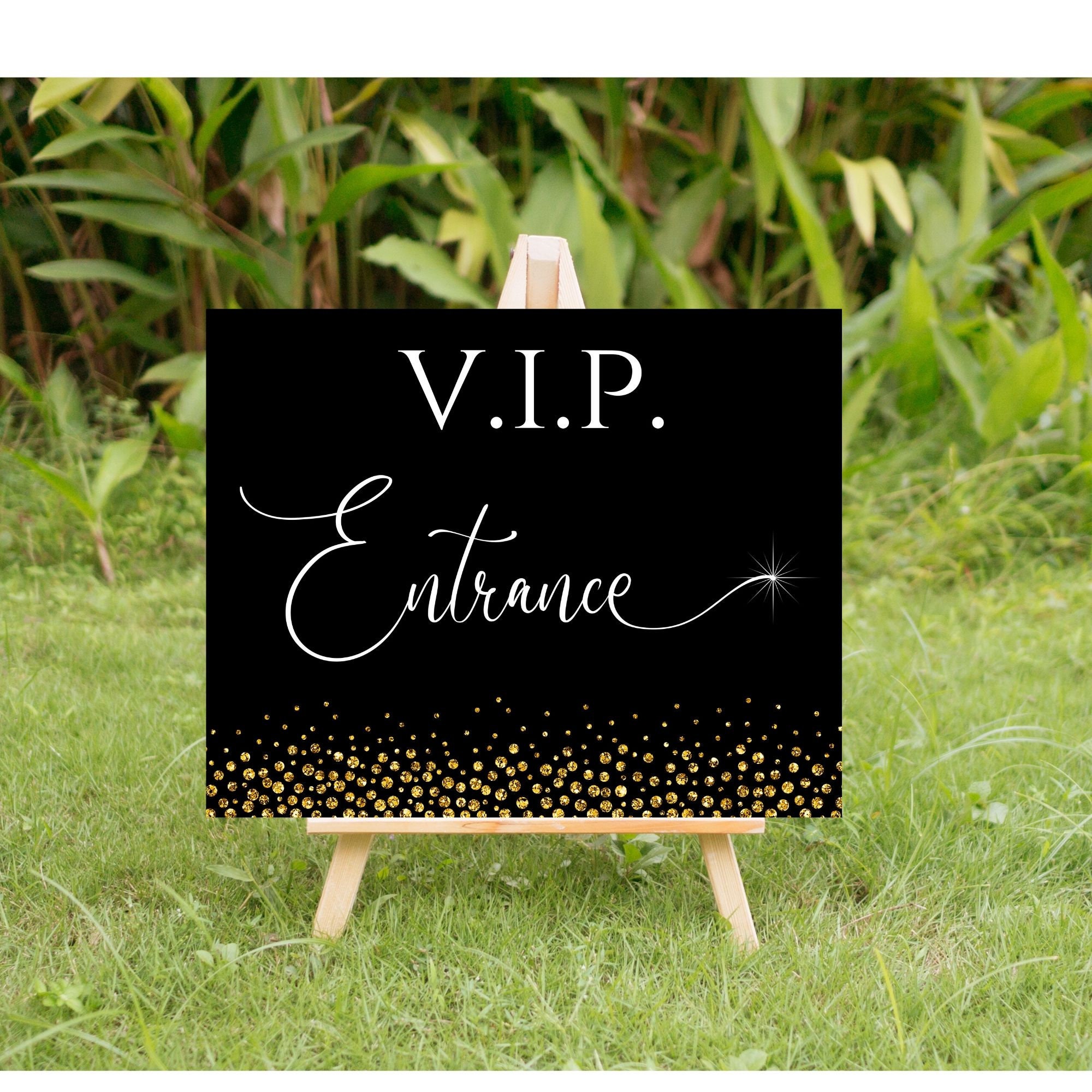 V.I.P. Entrance Sign Gold and Black Welcome Sign INSTANT | Etsy
