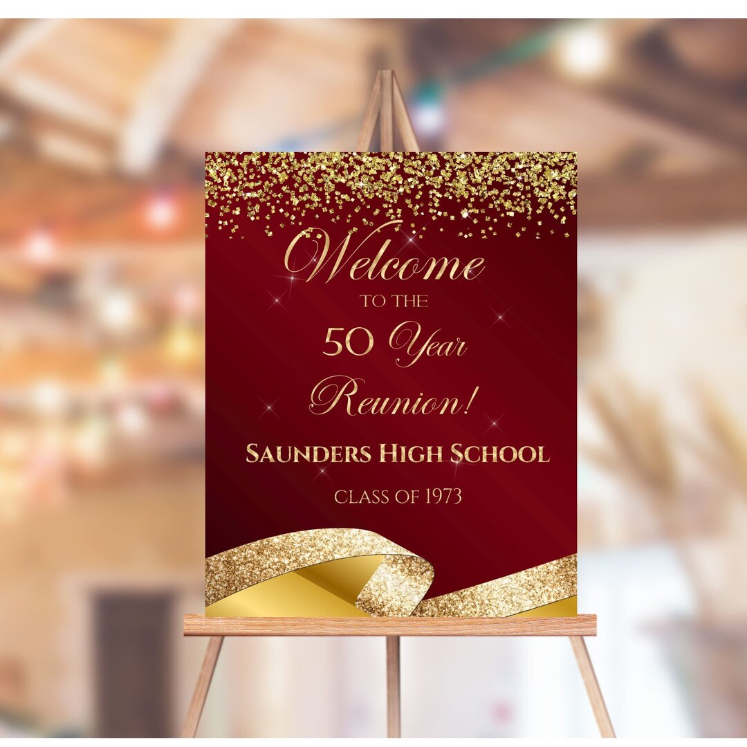 Personalized Reunion Welcome Printable, High School Reunion, College ...