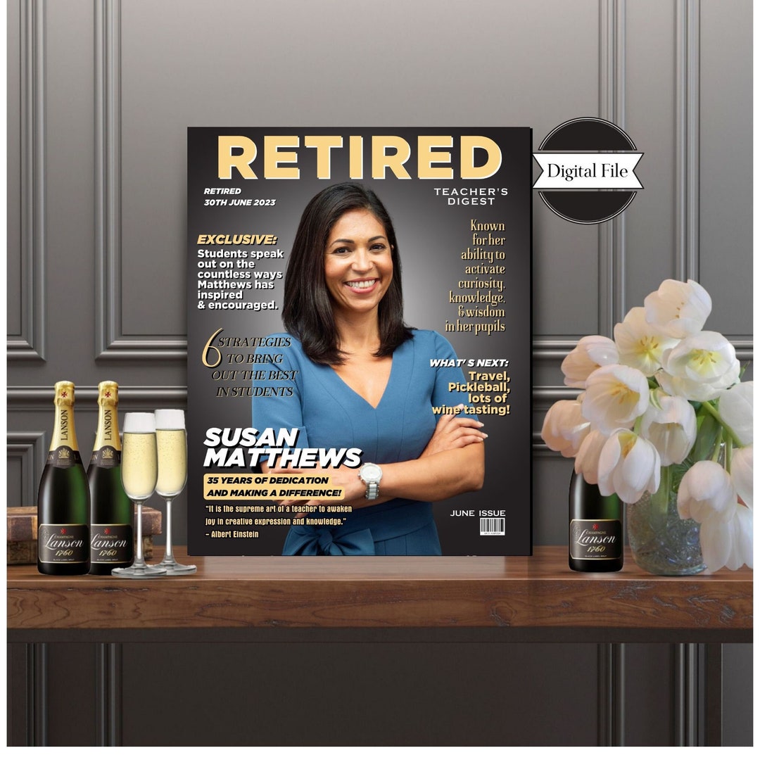 Personalized Magazine Style Photo Retirement Poster for - Etsy