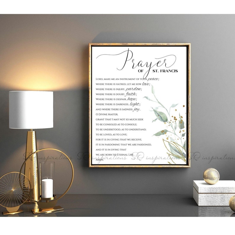 Prayer of St. Francis Typography Art Religious Print - Etsy