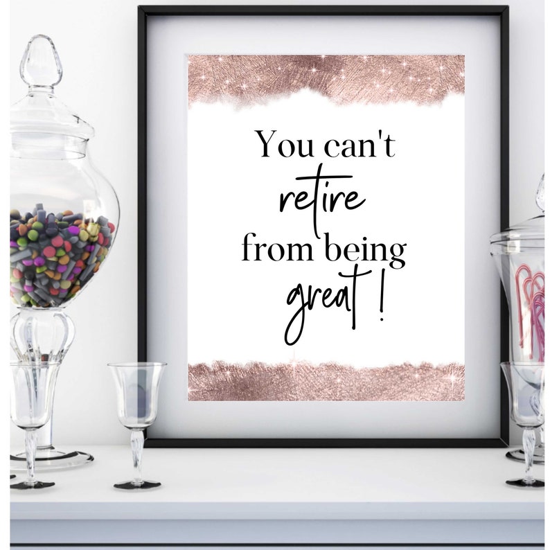 Retirement Party Printable Set, Rose Gold and White Theme, Instant ...