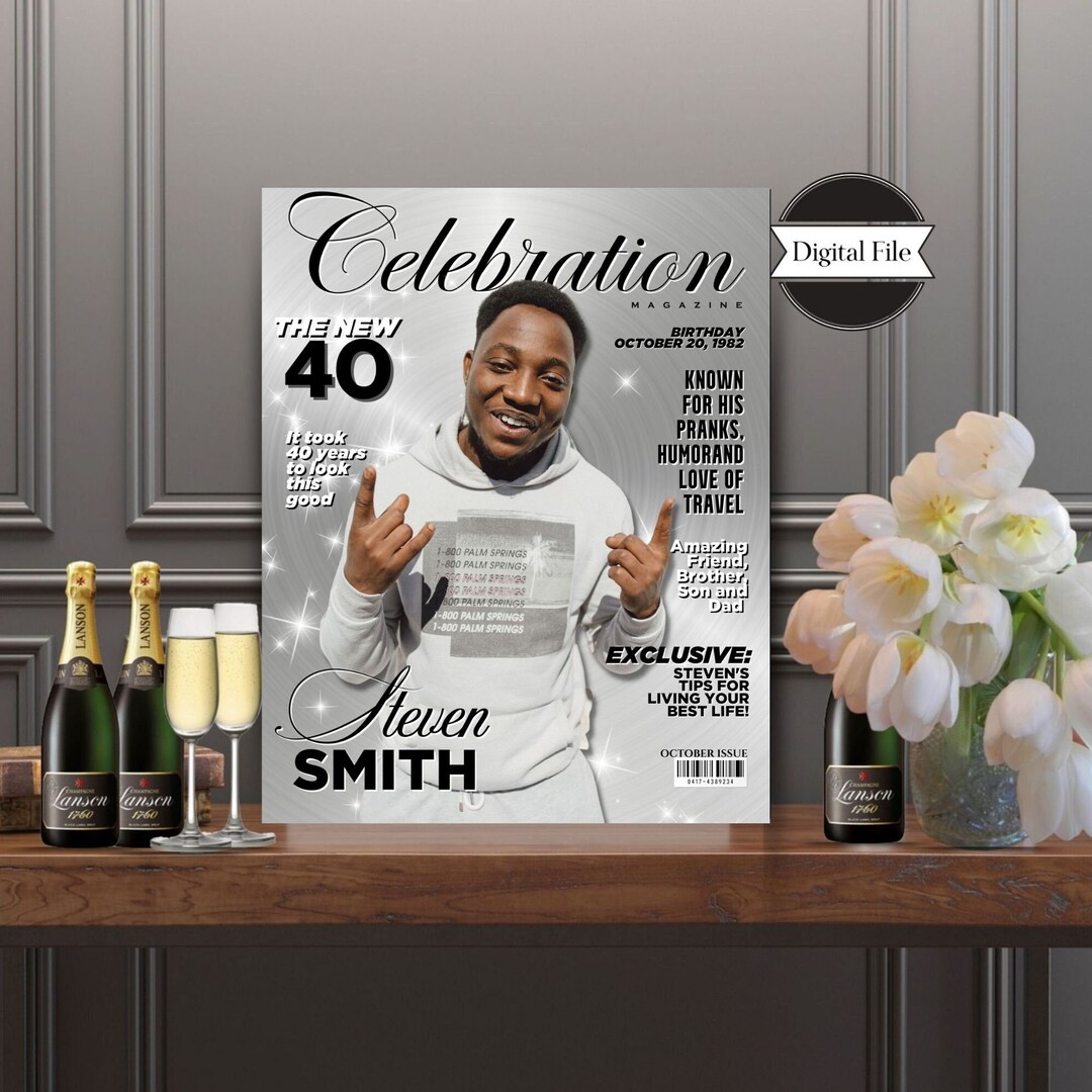 Personalized Photo Magazine Style Poster Printable, Entrance Sign ...