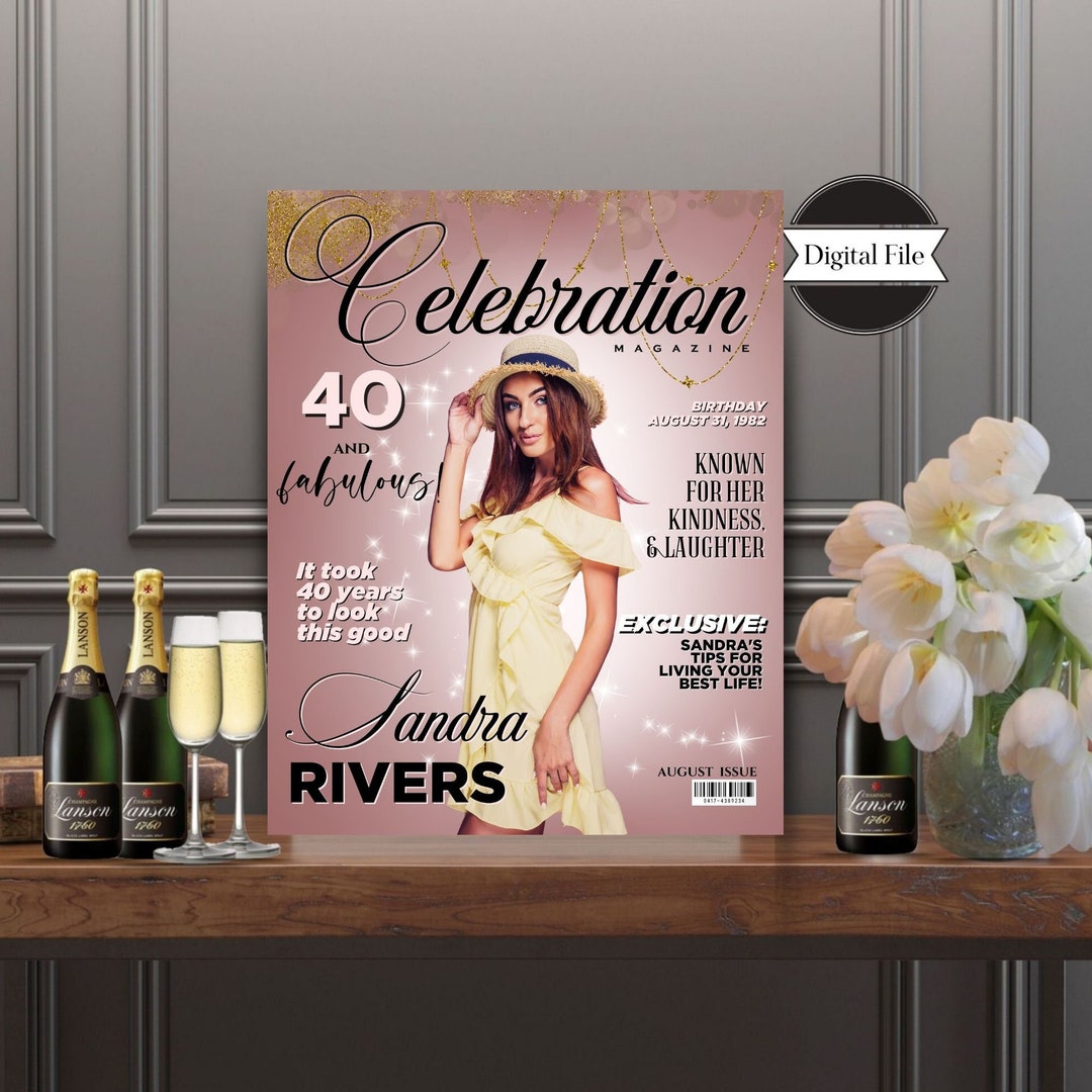 Personalized Photo Poster for Woman Printable, Rose Gold, Birthday ...