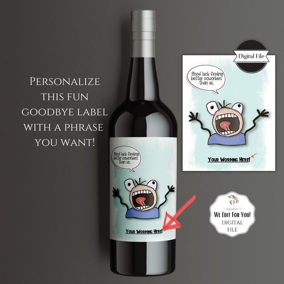 Personalized Funny Goodbye Wine Label Co-worker Goodbye | Etsy