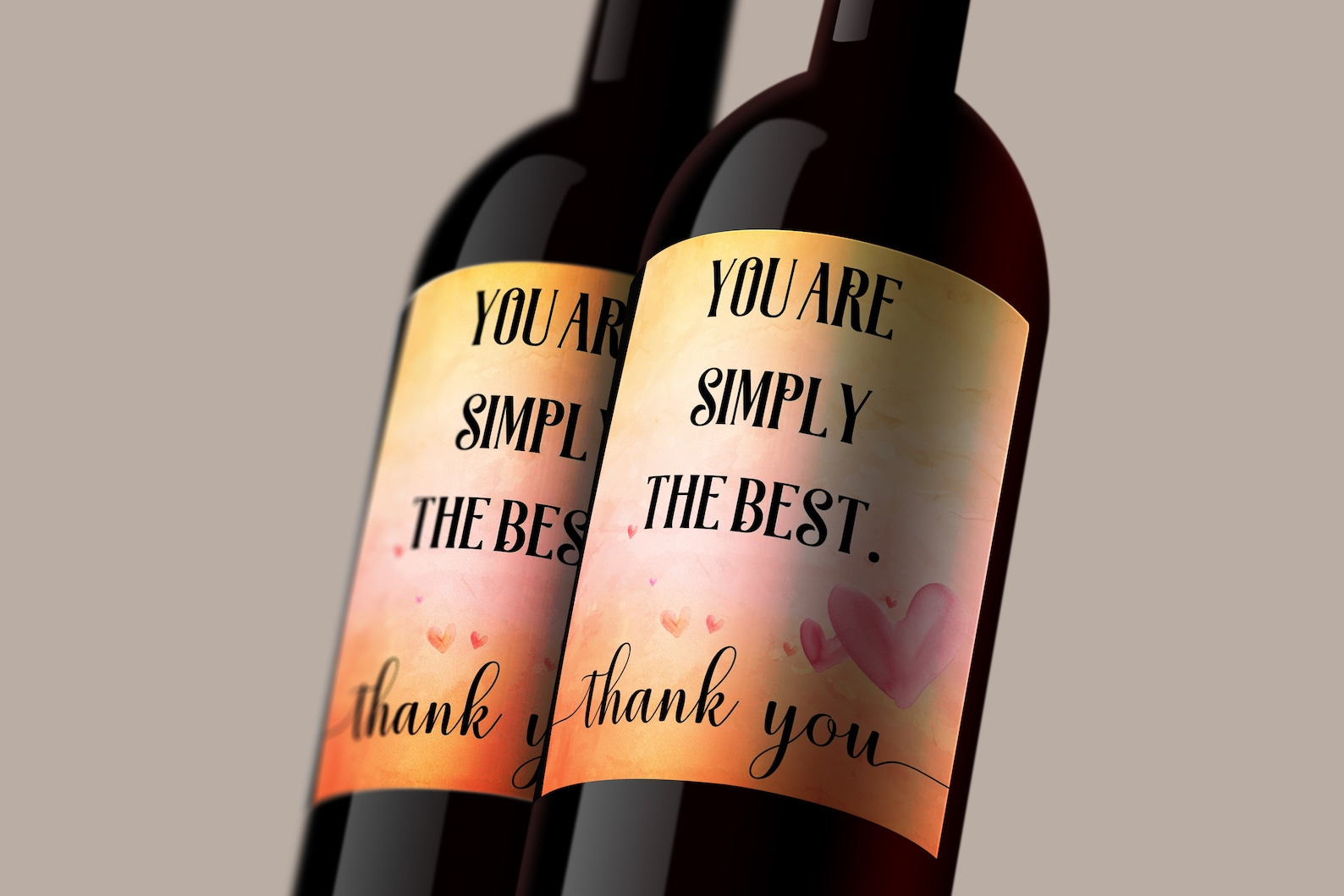 Thank You Wine Labels You Are Simply the Best Wine Labels - Etsy