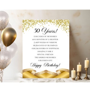 50th Birthday Time Facts Party Time Facts Printable , 50th Party ...