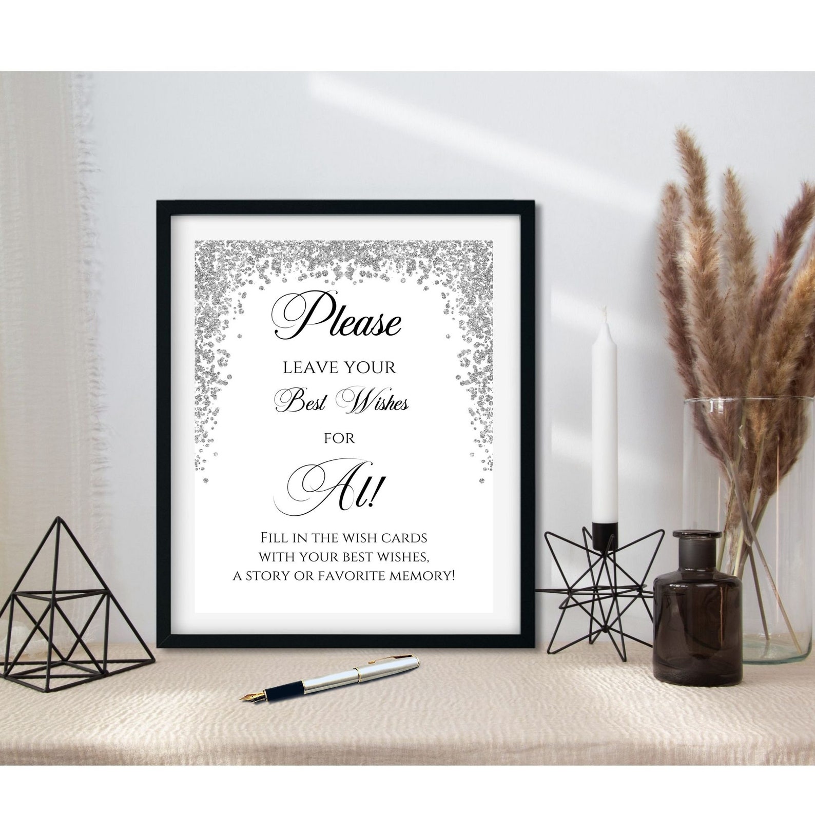 Personalized Wish Card or Signature Print Please Sign Poster - Etsy