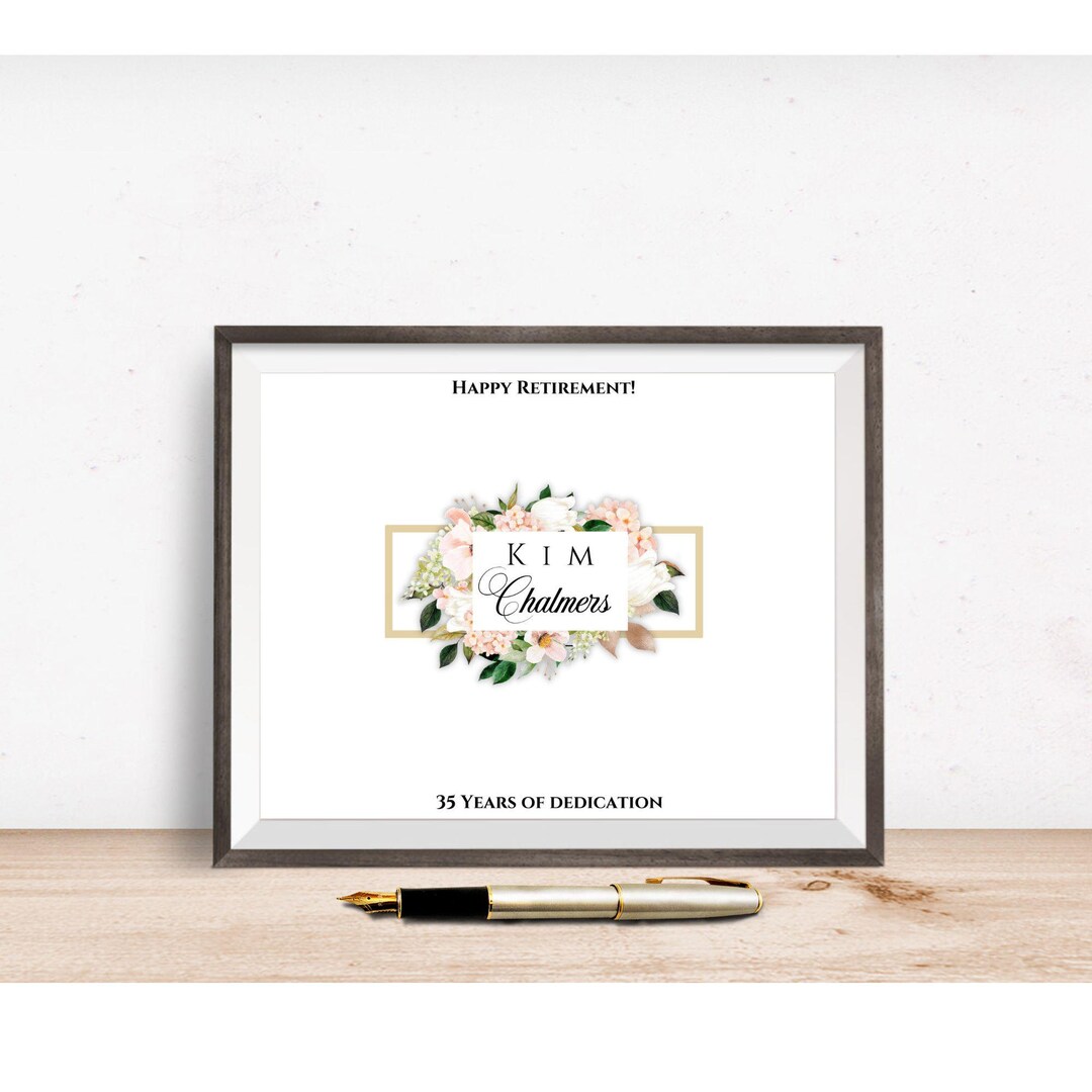 Personalized Retirement Party Signature Poster, Floral Retirement ...
