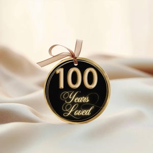 100th Birthday Cupcake Topper/tag Printable, 100 Years Loved, Gift ...