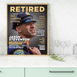 Personalized Photo Retirement Poster for Police Officer Printable, Law ...