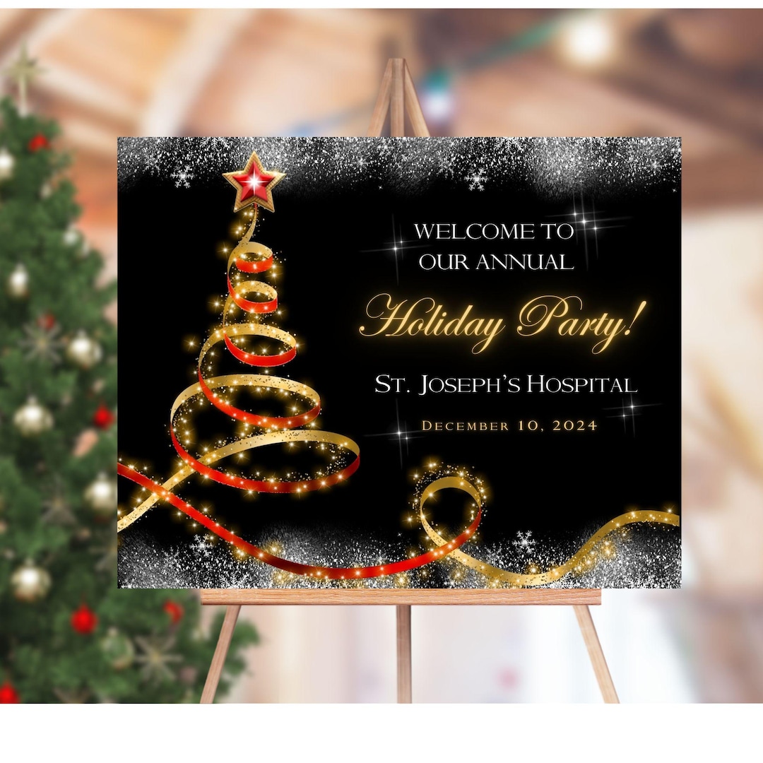 Holiday Party Welcome Sign, Christmas Party Poster, Printable ...