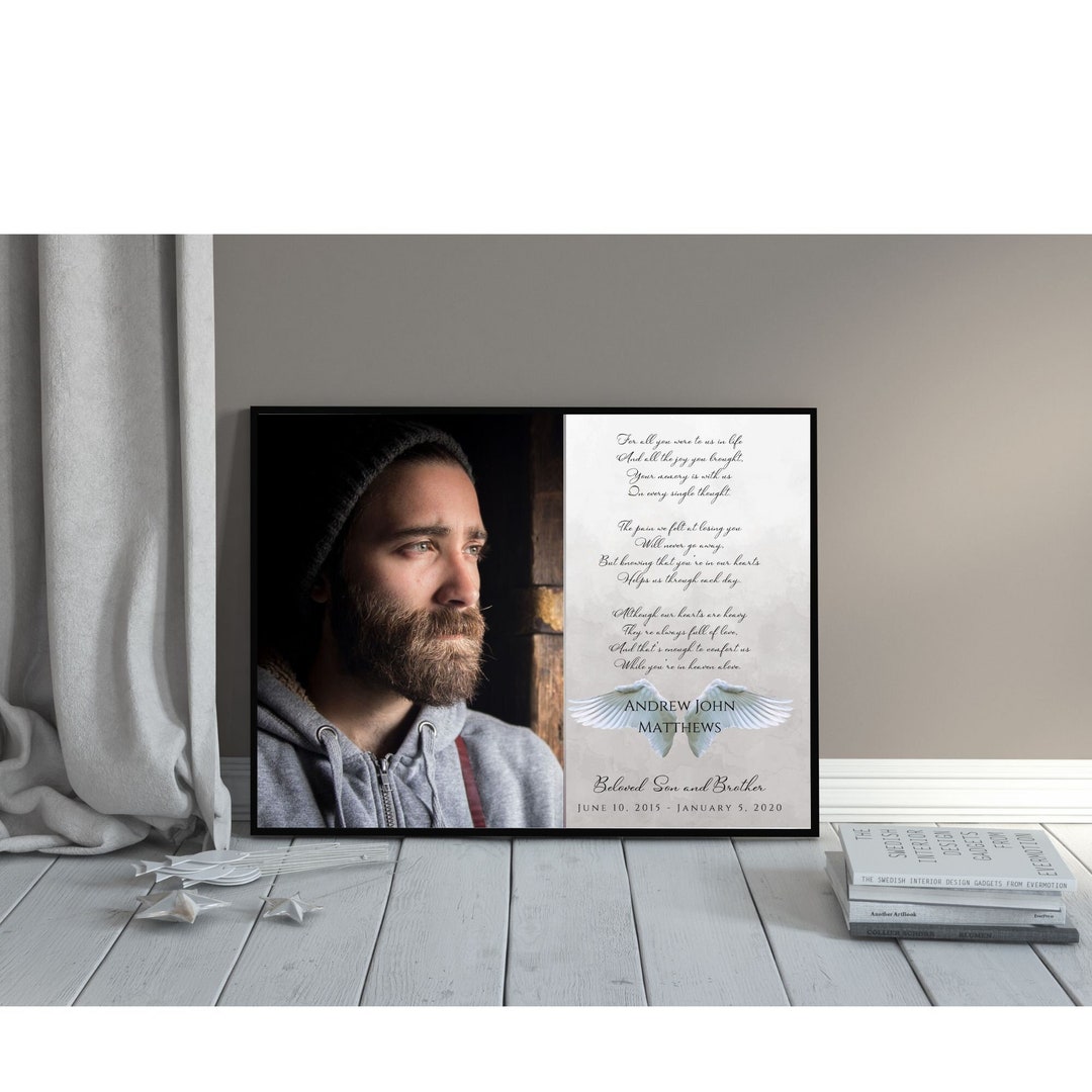 Memorial Gift, Personalized Photo Sympathy Gift Print, Custom Memorial ...