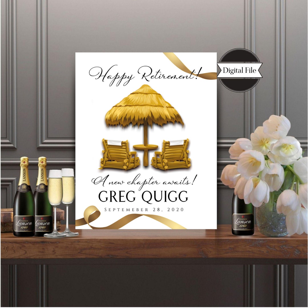 Custom Retirement Poster, Retirement Print, Beach Chairs, Retirement ...