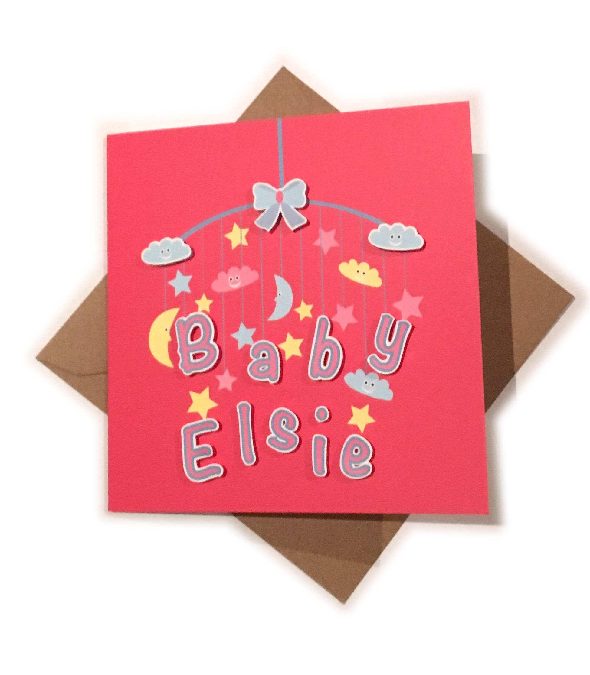 Any Name, Personalised Baby Card, Baby Boy Card, Baby Girl Card, Name ...