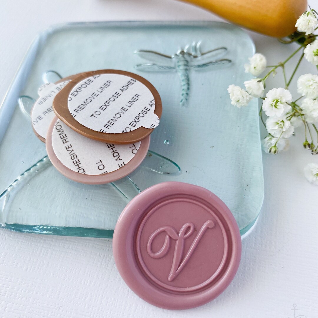Letter V Wax Seal Stickers, Script Cursive Initial, Handmade - Use for ...