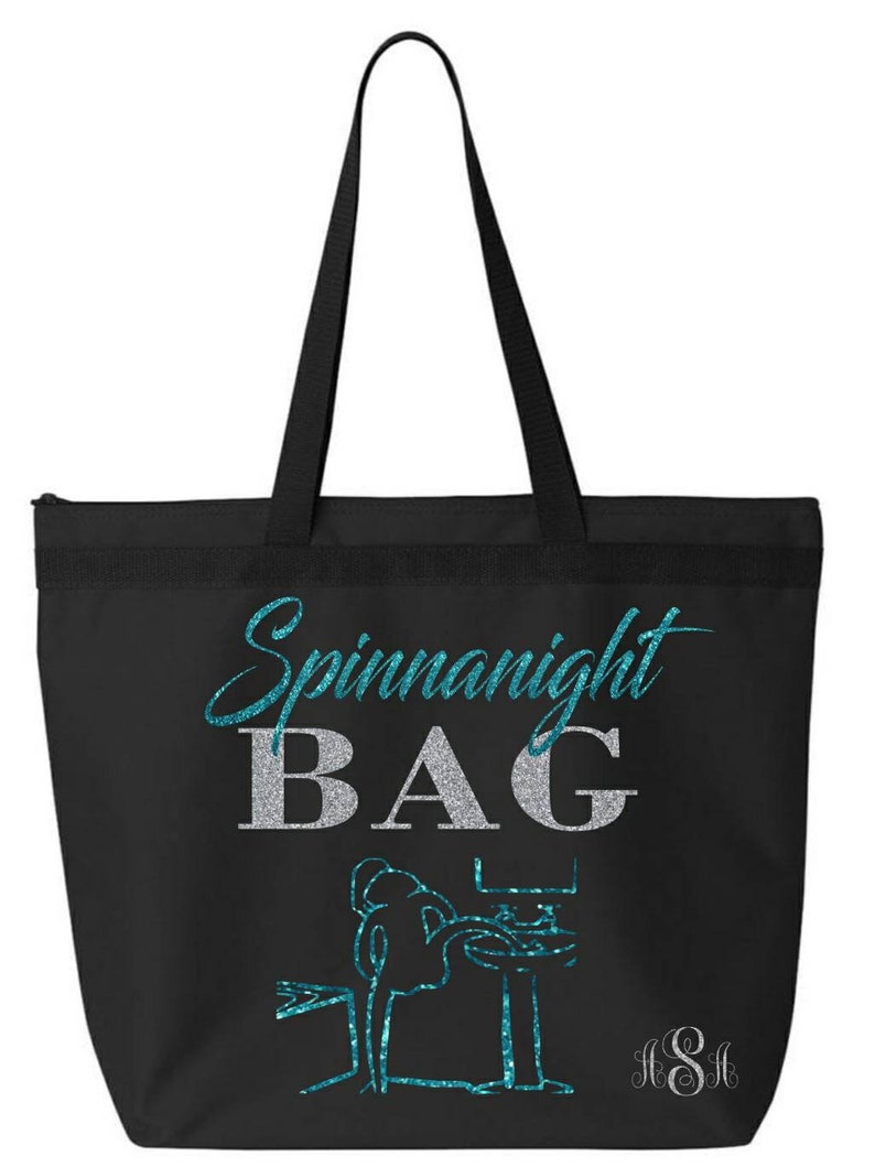 Spinnanight (spend the Night) Tote With Monogrammed Initials. - Etsy