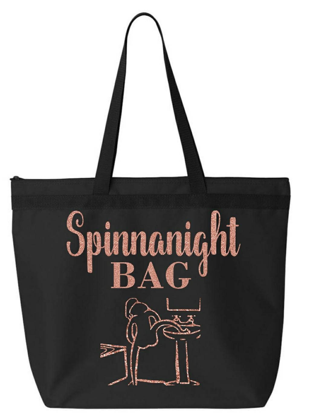 Spinnanight Spend the night Tote with monogrammed initials. | Etsy