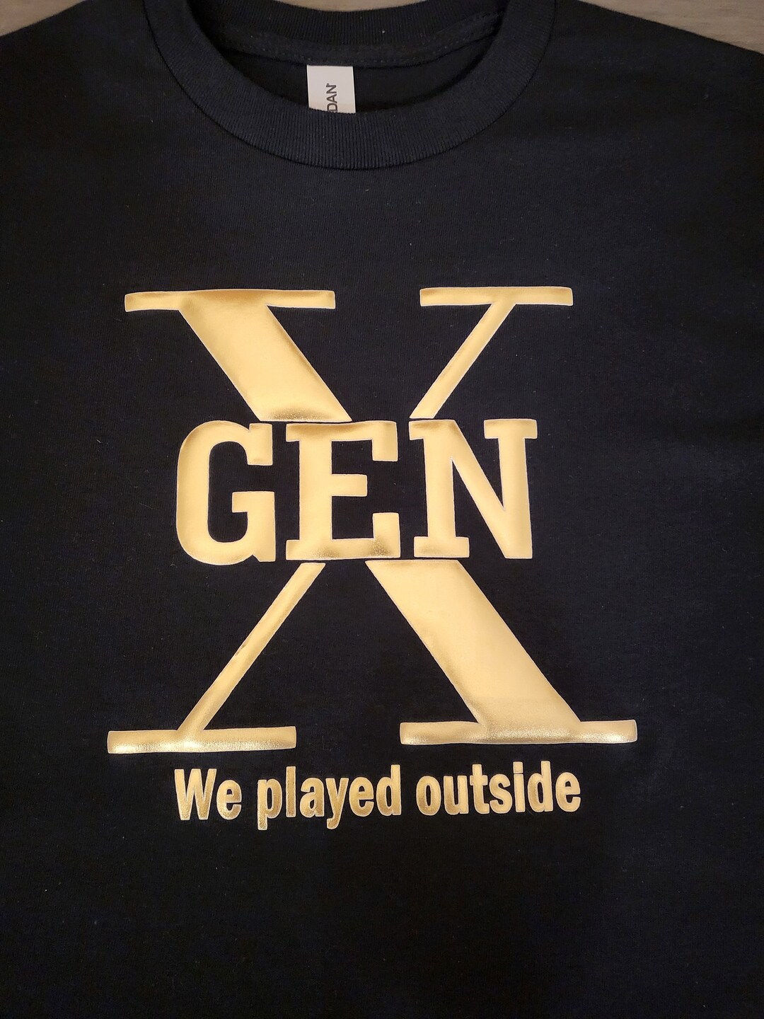 Gen X: We Played Outside Metallic Gold Puff Vinyl T-shirt - Etsy