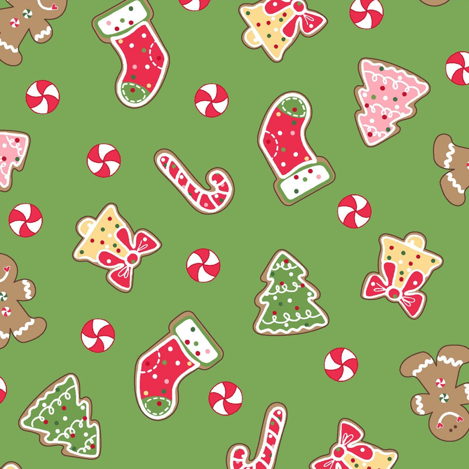 Christmas Cookie Fabric by the Yard We Whisk You A Merry | Etsy