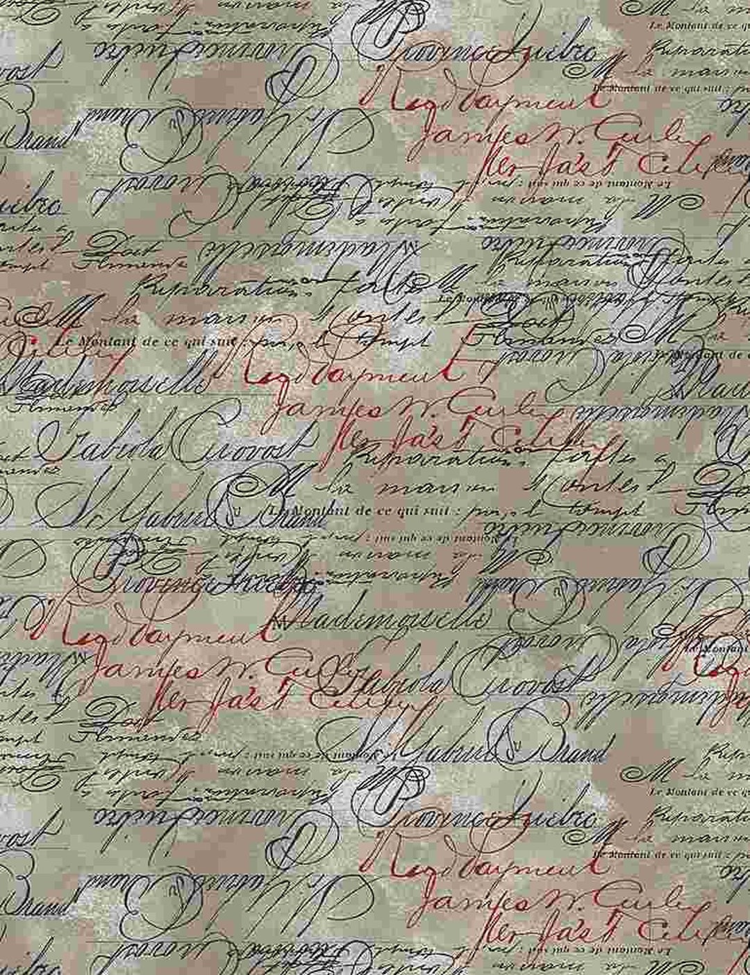 French Script Fabric by the Yard French Country Script - Etsy