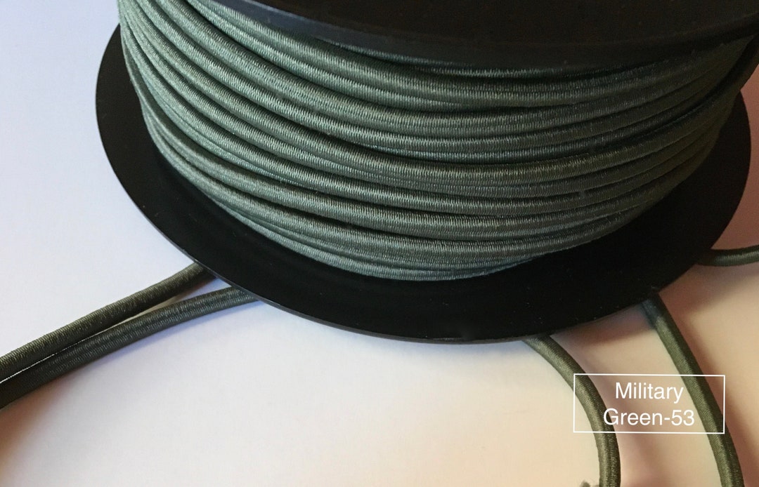Military Green Elastic Cord by the Yard 3mm Round Stretch - Etsy