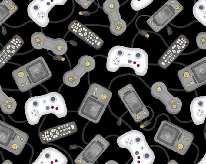 Video Game Fabric by the Yard, Game Controllers, Windham Fabrics, 52415 ...