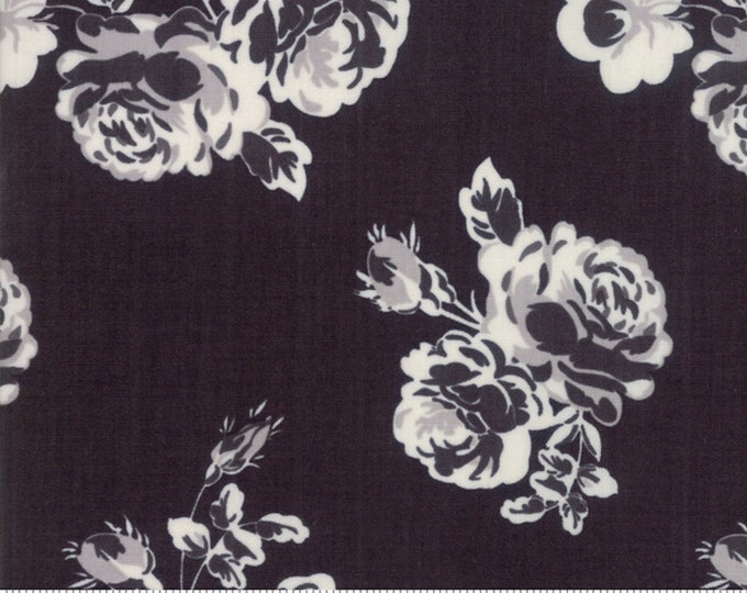 Rose Fabric, Urban Cottage, by the Yard, Moda Fabrics, Black, 31130 14 ...