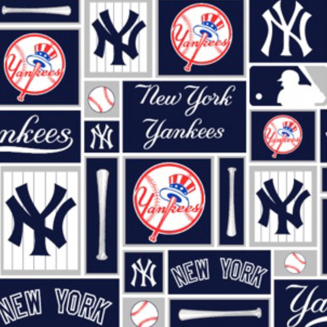 New York Yankees Fabric by the Yard Fabric Traditions MLB - Etsy