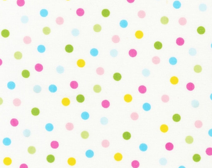 Polka Dot Fabric, by the Yard, Spring Polka Dot, Robert Kaufman, White ...
