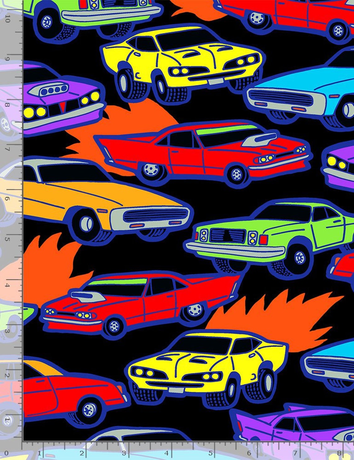 Race Car Fabric by the Yard Bright Race Cars Timeless - Etsy