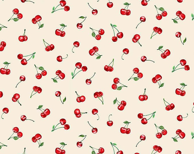 Cherry Fabric by the Yard, Cherry Pie Tiny Cherries, Timeless Treasures ...