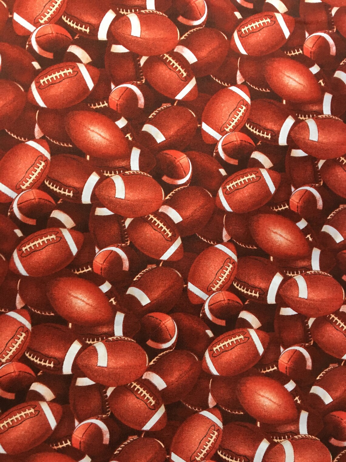 Football Fabric by the Yard Packed Footballs - Etsy