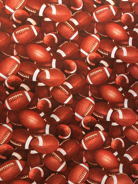 Football Fabric by the Yard Packed Footballs - Etsy
