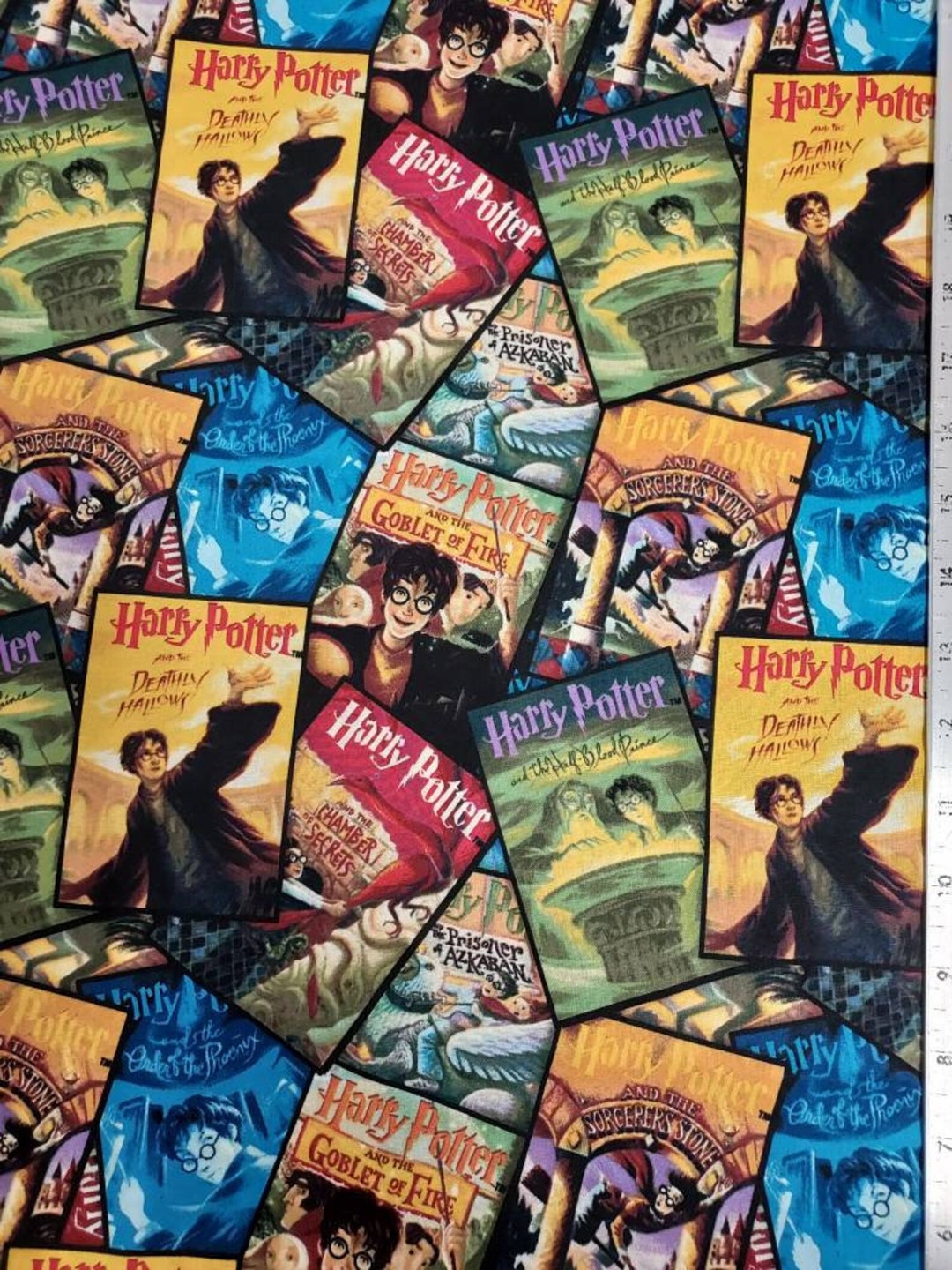 Harry Potter Fabric by the Yard, Harry Potter Book Cover Stack ...