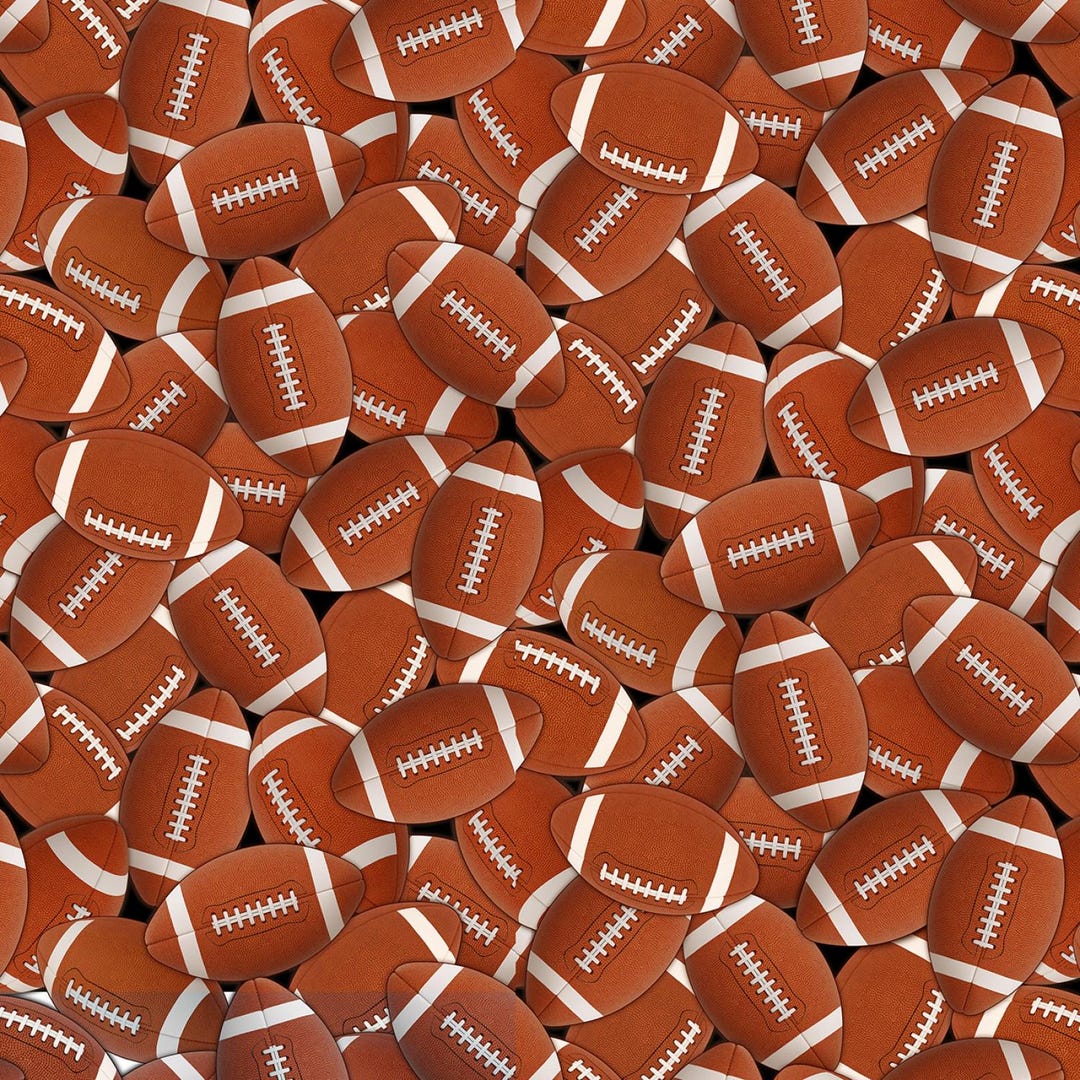 Football Fabric, by the Yard, Footballs, Timeless Treasures, C8342-BRN ...