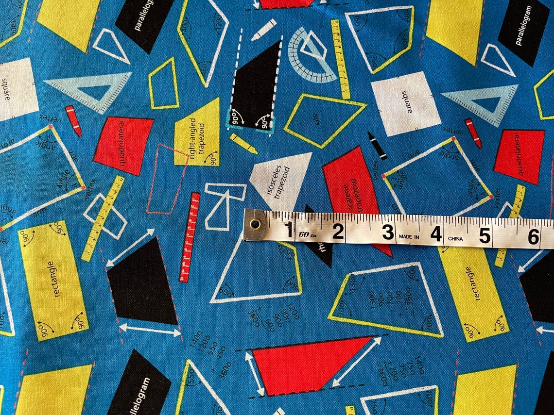 Geometry Math Fabric by the Yard STEM Squad Michael Miller - Etsy