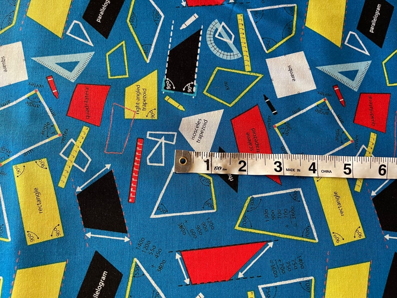 Geometry Math Fabric by the Yard STEM Squad Michael Miller - Etsy