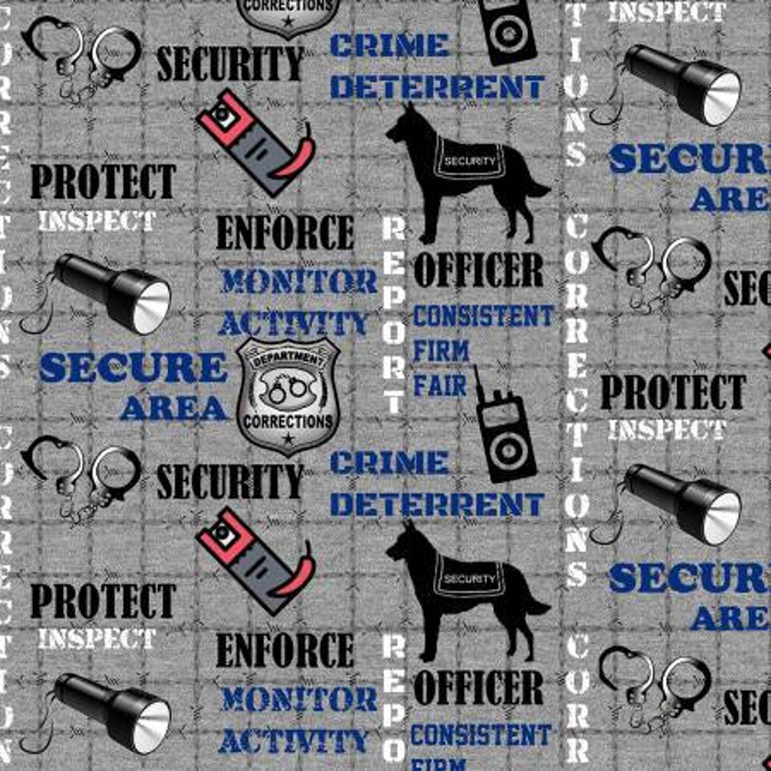 Police Fabric by the Yard Corrections Officer Police Dog - Etsy