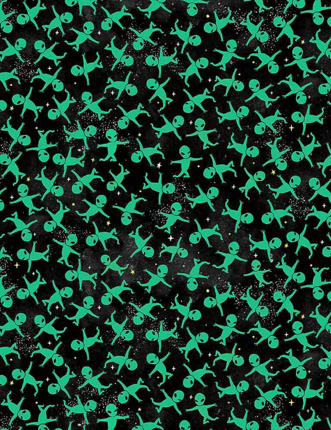 Alien Fabric by the Yard, Tossed Aliens, Timeless Treasures CD1159 ...