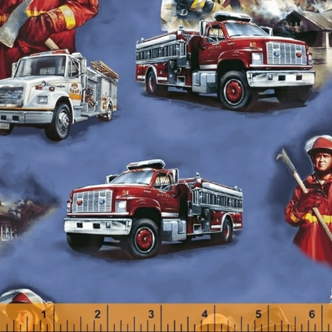 Firefighter Fabric, by the Yard, Hold the Line, American Heroes ...