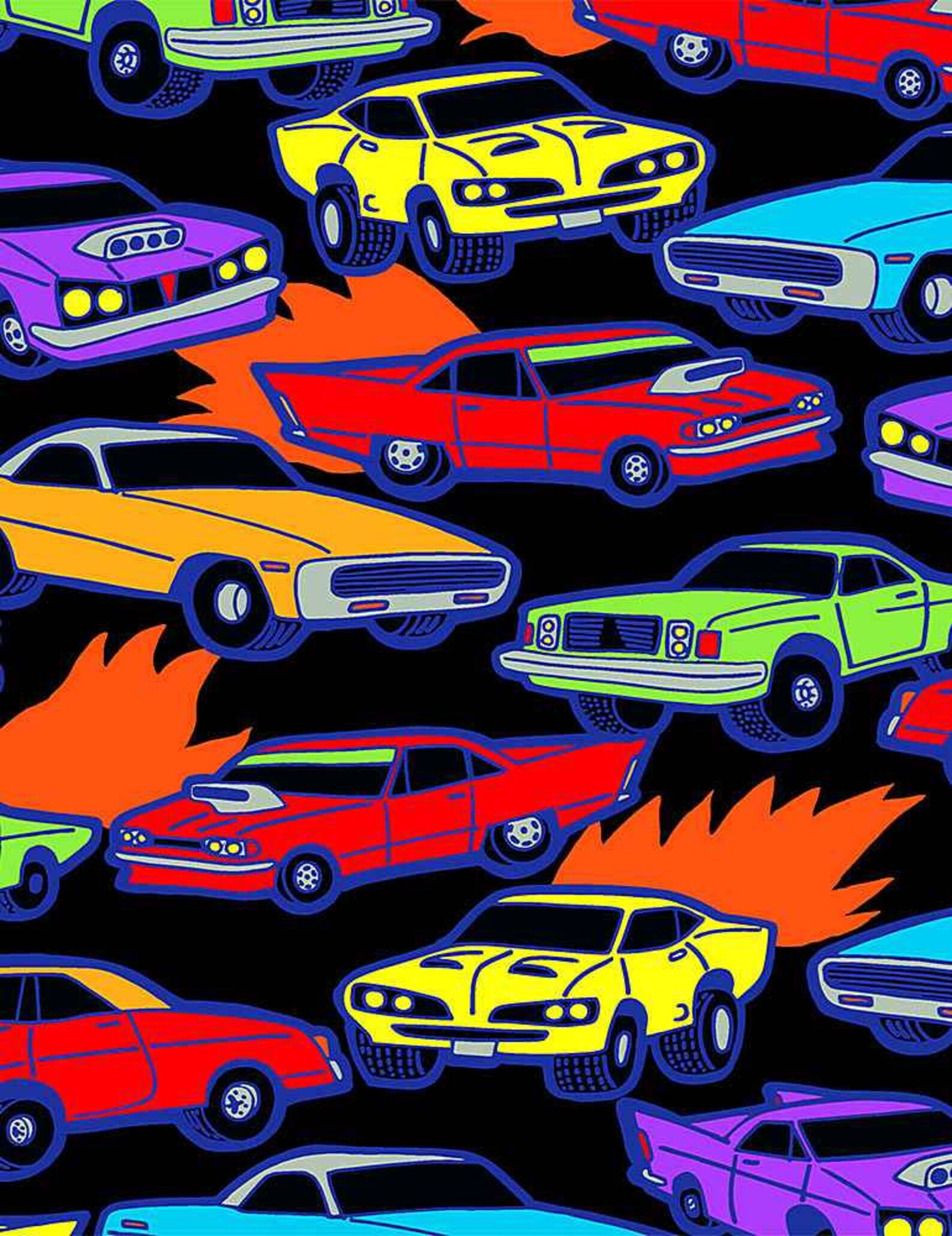 Race Car Fabric by the Yard Bright Race Cars Timeless - Etsy