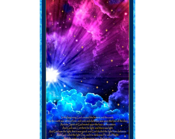 Religious Fabric Panel, 24 " Panel, in the Beginning, Genesis, QT ...