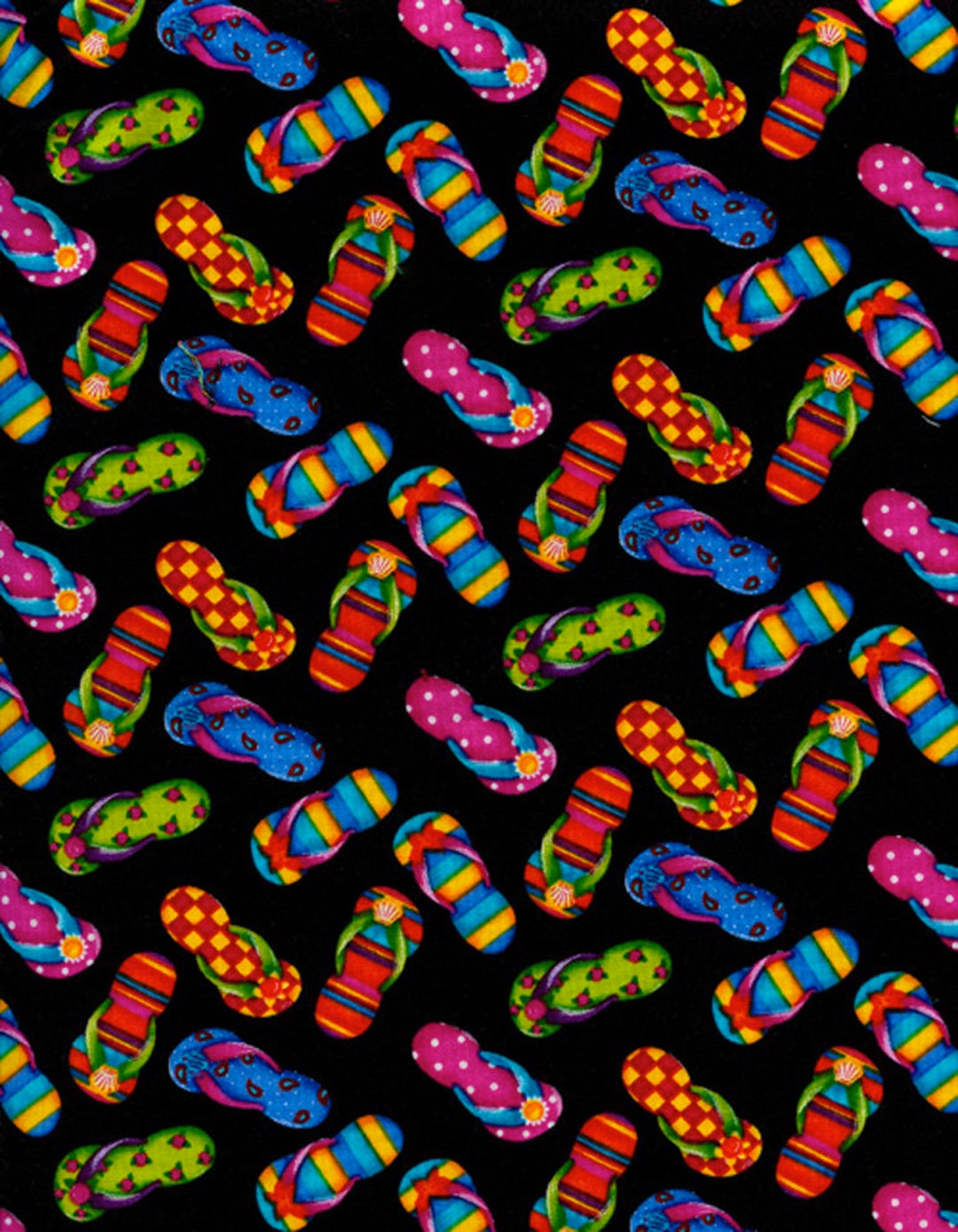 Flip Flops Fabric by the Yard C2495-black Timeless - Etsy