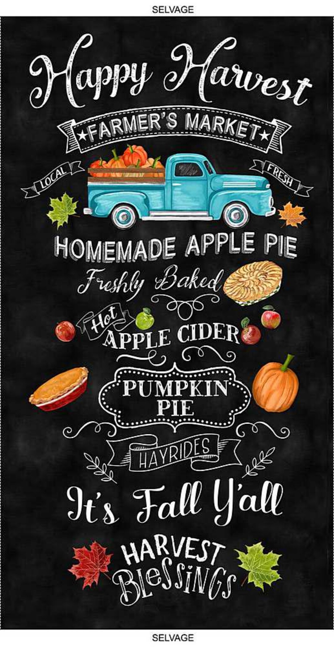 Fall Quilt Panel, 24" Fabric Panel, Happy Harvest, Timeless Treasures ...