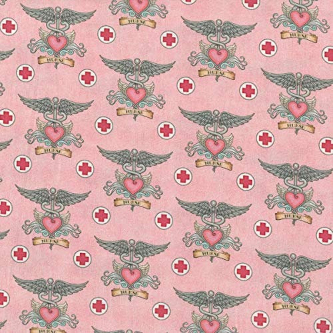 Nurse Fabric by the Yard Nurse Tattoo What the Dr. Ordered - Etsy